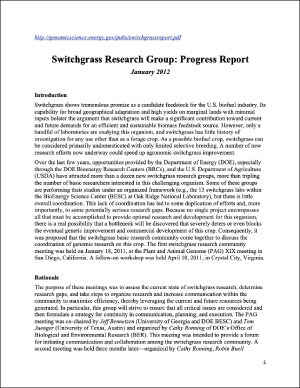 Switchgrass Research Group: Progress Report | Genomic Science Program
